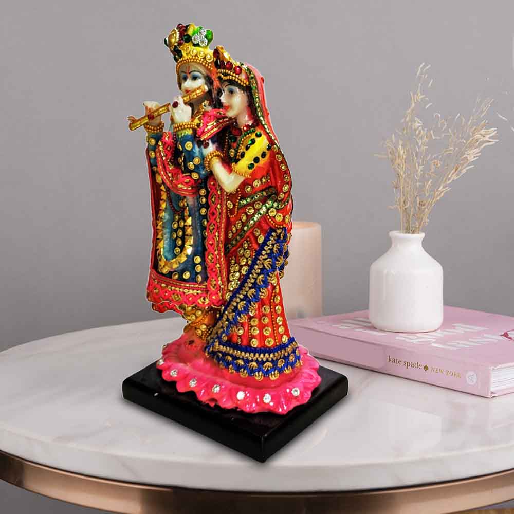 Buy Nine Inch White Radha Krishna Idol for Janmashtami Decoration | Moolwan