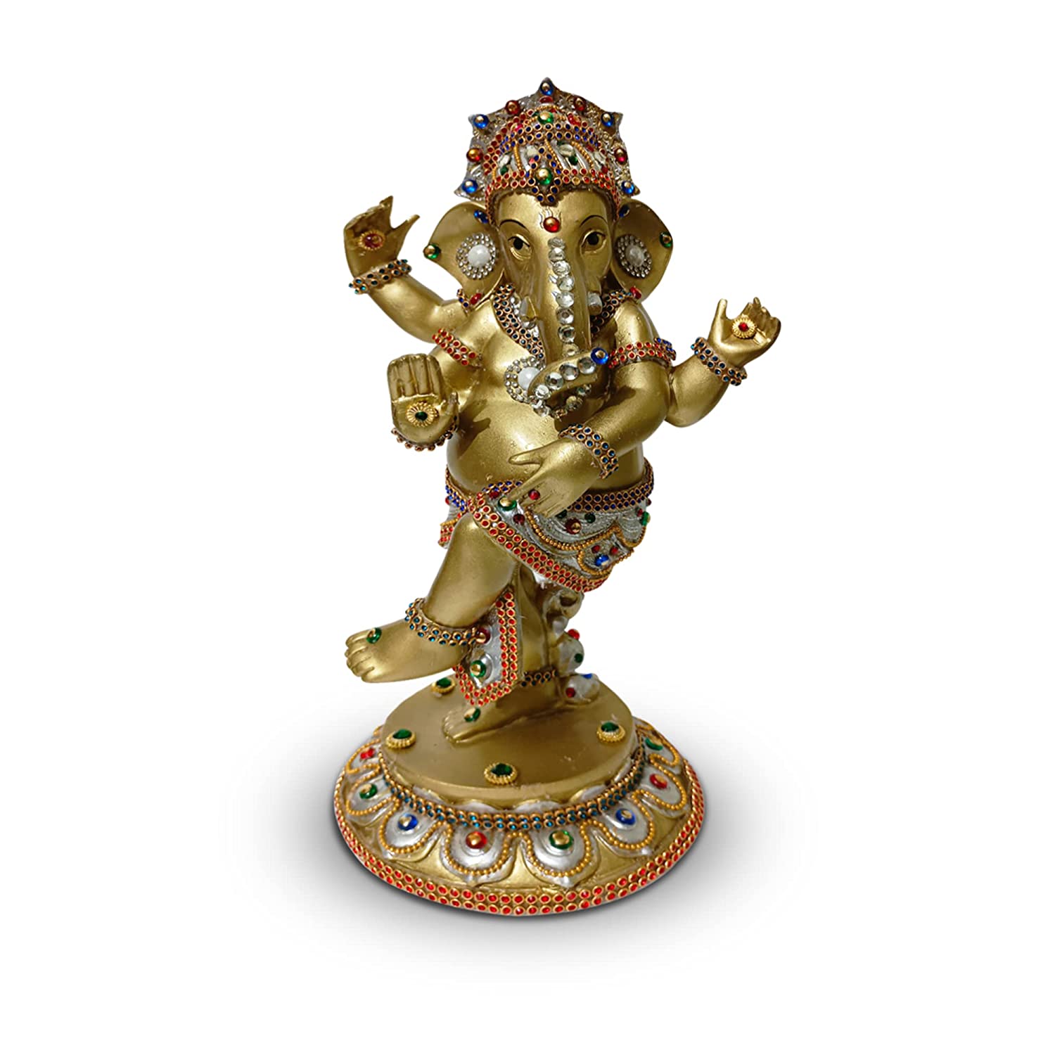 Dancing Golden Ganesh Idol for Ganesha Sankashti Pooja