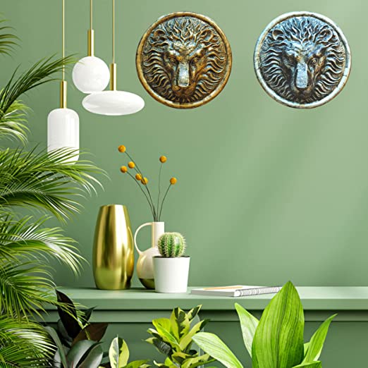 Buy Set of Two Antique Lion Face Wall Hanging Showpieces – Showpiece ...