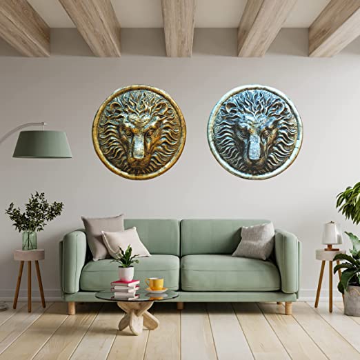 Buy Set of Two Antique Lion Face Wall Hanging Showpieces – Showpiece ...