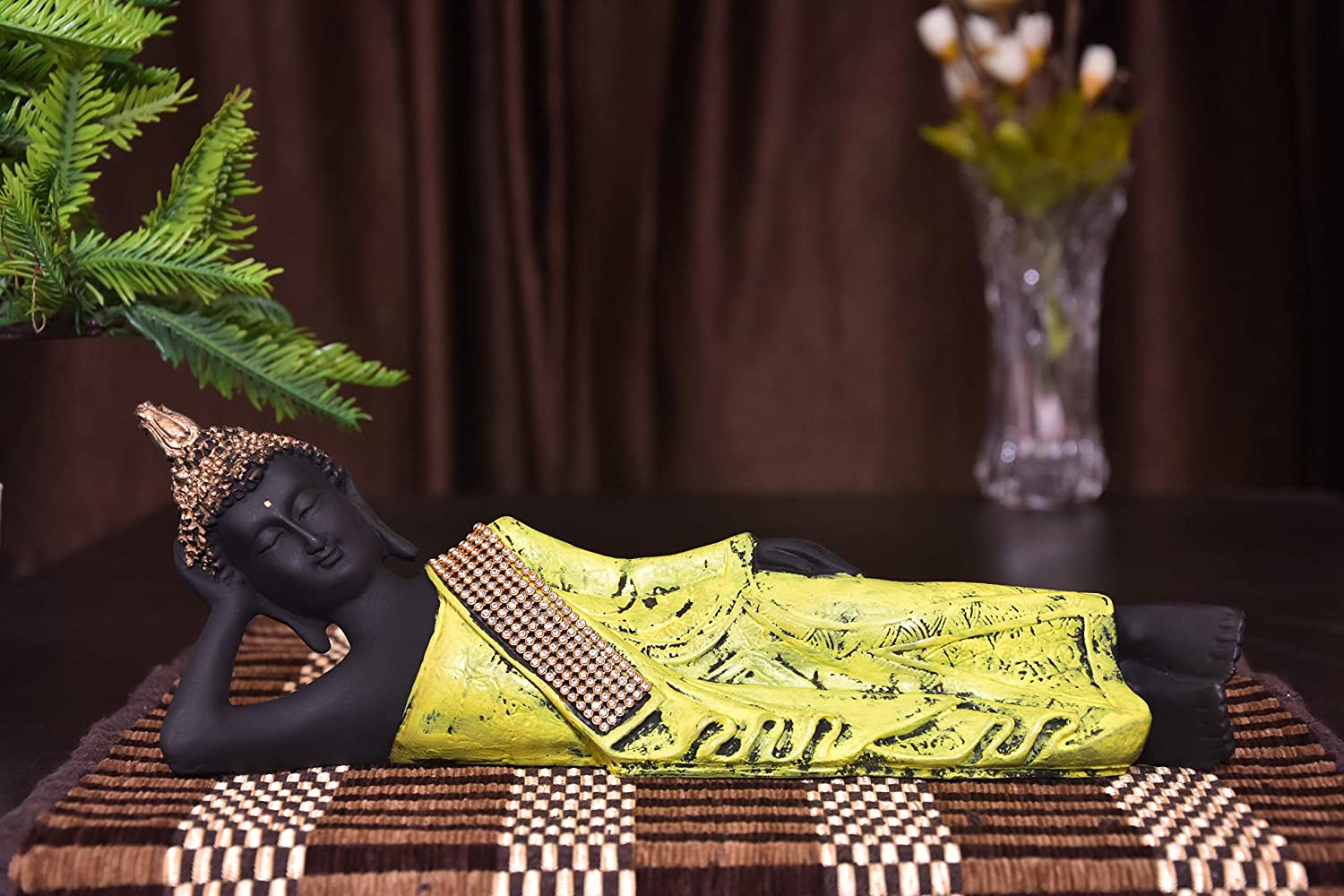 Buy Reclining Yellow Buddha Unique Handmade Showpiece – Exclusive ...