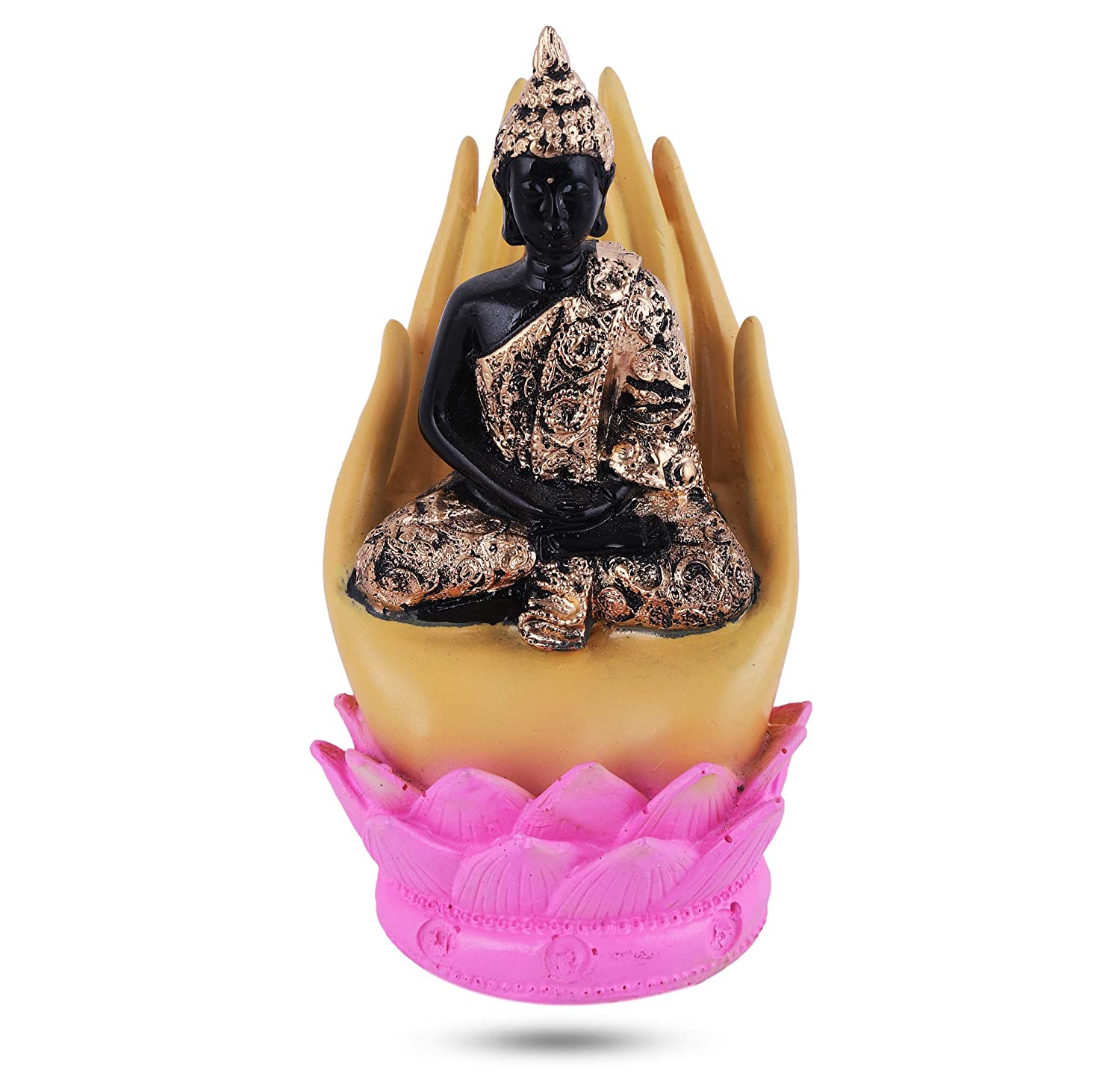 Black Meditating Buddha Handmade Unique Showpiece for TV Unit