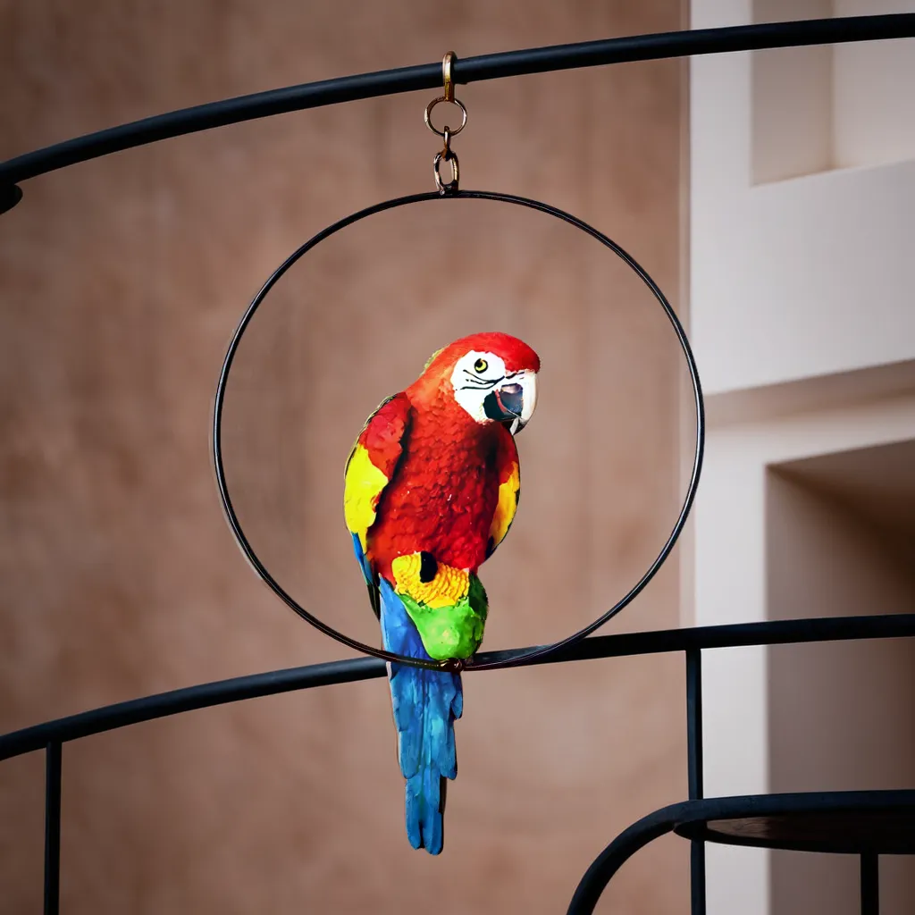 Buy Unique Hanging Parrot on Ring Showpiece – Vastu Approved Must-Have ...