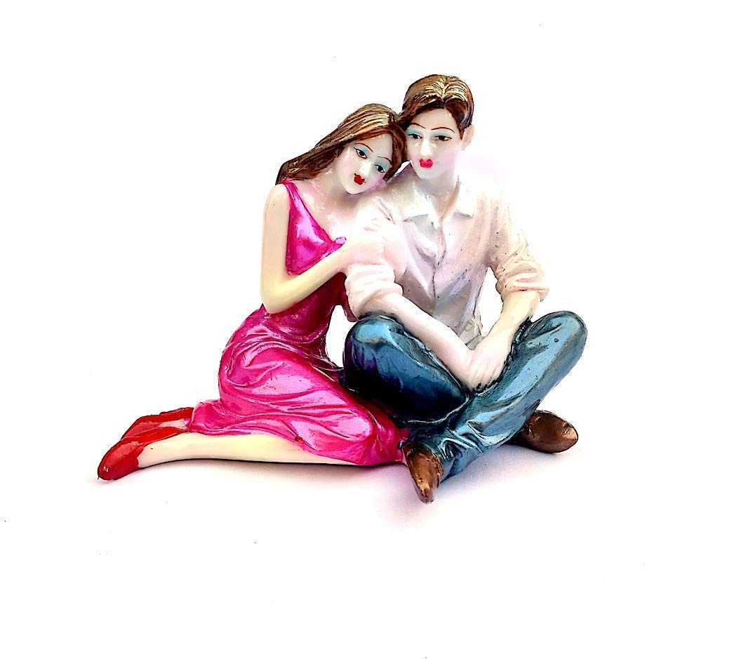 Pink and Blue Sitting Couple Showpiece for home