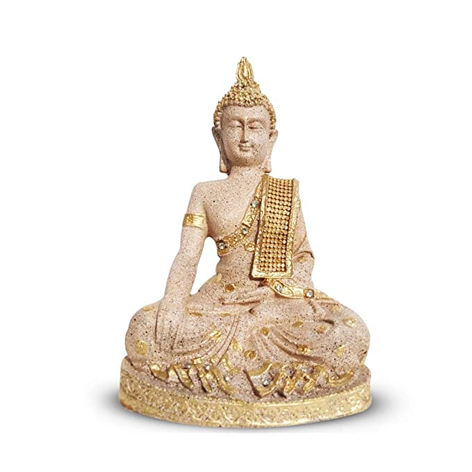 Stone Finish Sitting Buddha Showpiece for Home