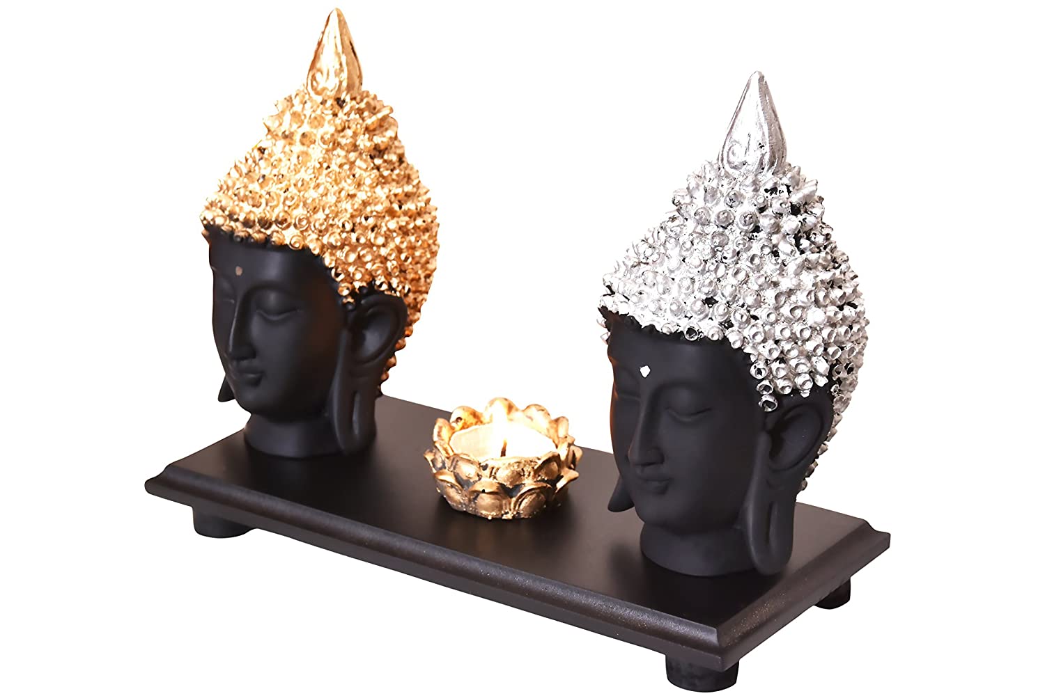 Miniature Set of Two Buddha Face Showpieces for Kitchen Decor