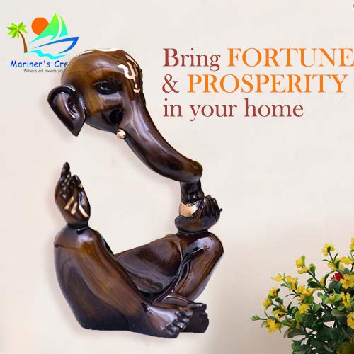 Buy Miniature Modern Design Brown Ganesha Showpiece & Corner Table ...