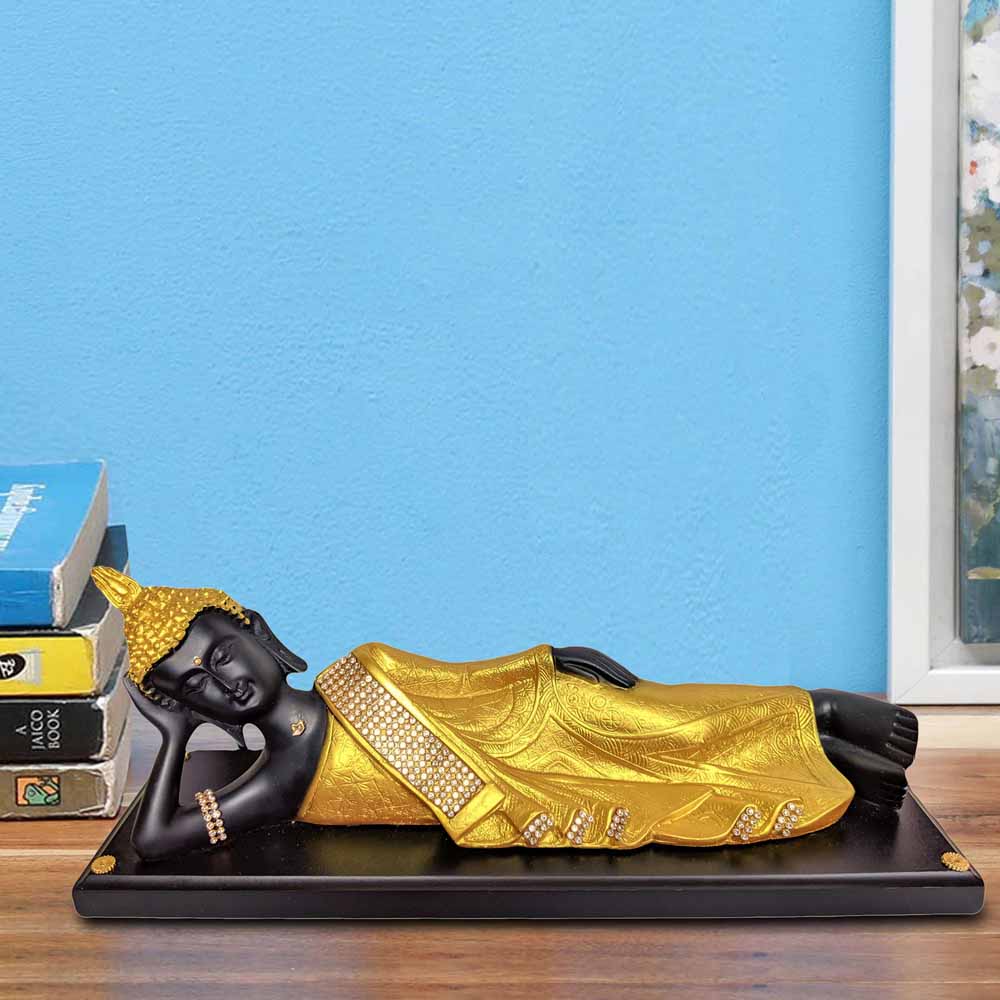 Buy Exclusive Miniature Reclining Black and Yellow Buddha Showpiece ...