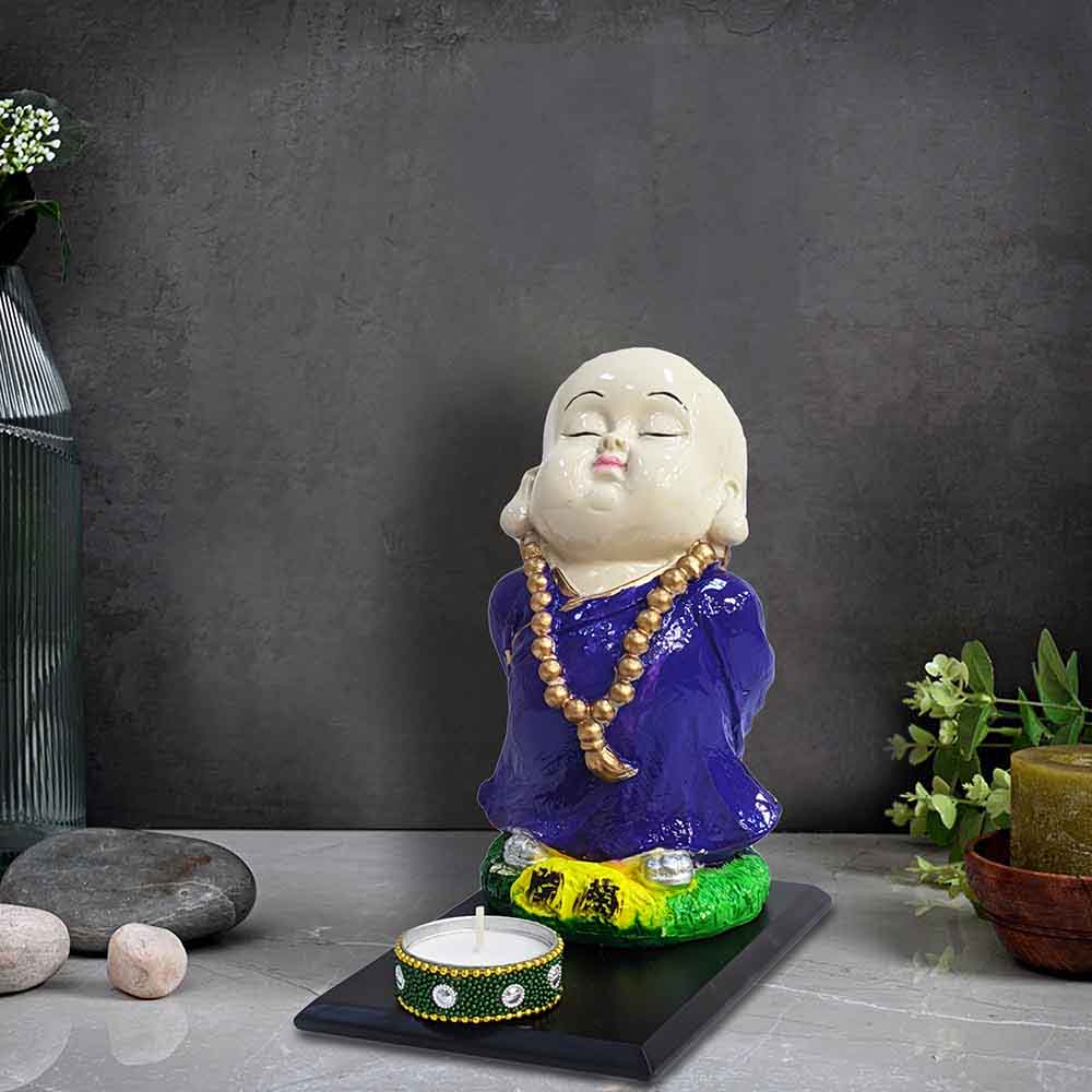 Buy Miniature Blue Baby Monk Buddha Showpiece – Stylish Decor Must-Have