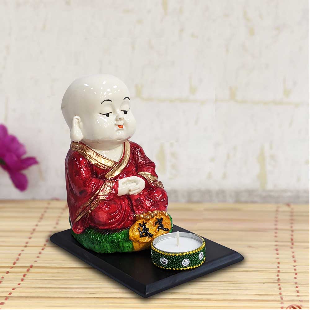 Buy Miniature Red Baby Monk Buddha Showpiece – Exclusive Kitchen Must-Have!