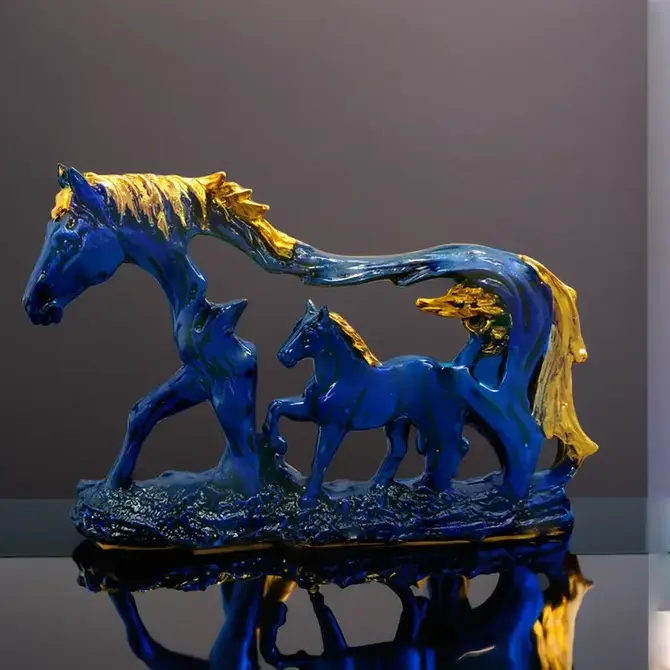 Buy Small Resin Horse and Foal Showpiece: Elevate Your Office – Limited ...