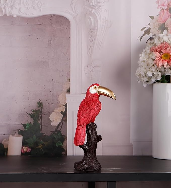Buy Small Resin Red Bird Showpiece for Your Bedroom | Shopping | Moolwan