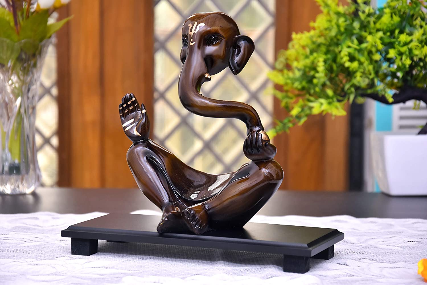 Modern Marble-Finish Ganesha Showpiece for home decor