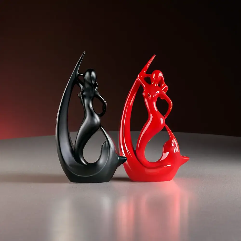 Set of 2 Statues of Lavish Fish Angels Showpiece for Entrance