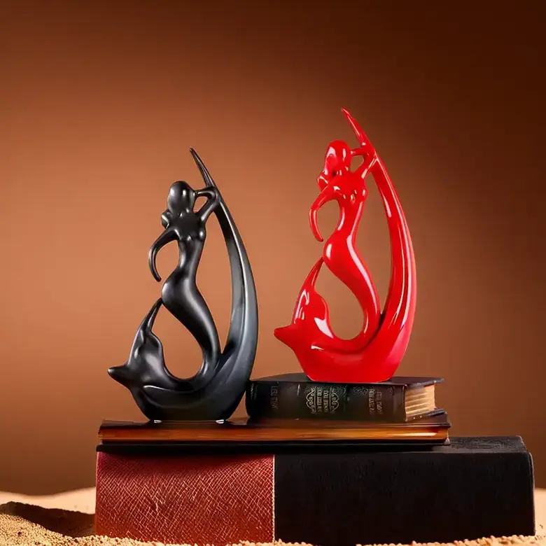 Set of 2 Statues of Lavish Fish Angels Showpiece for Entrance