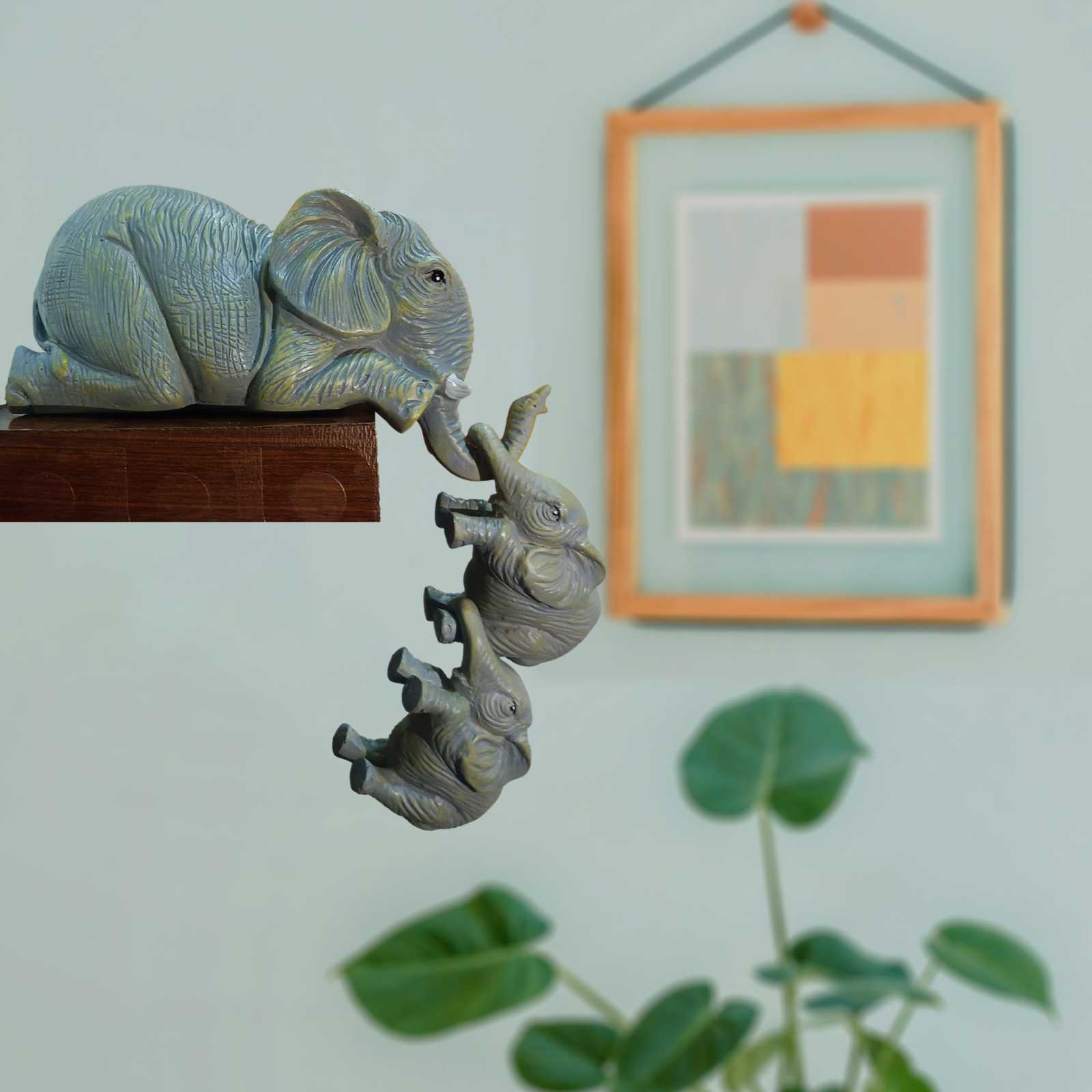 Elephant Family Showpiece for Kitchen Decoration