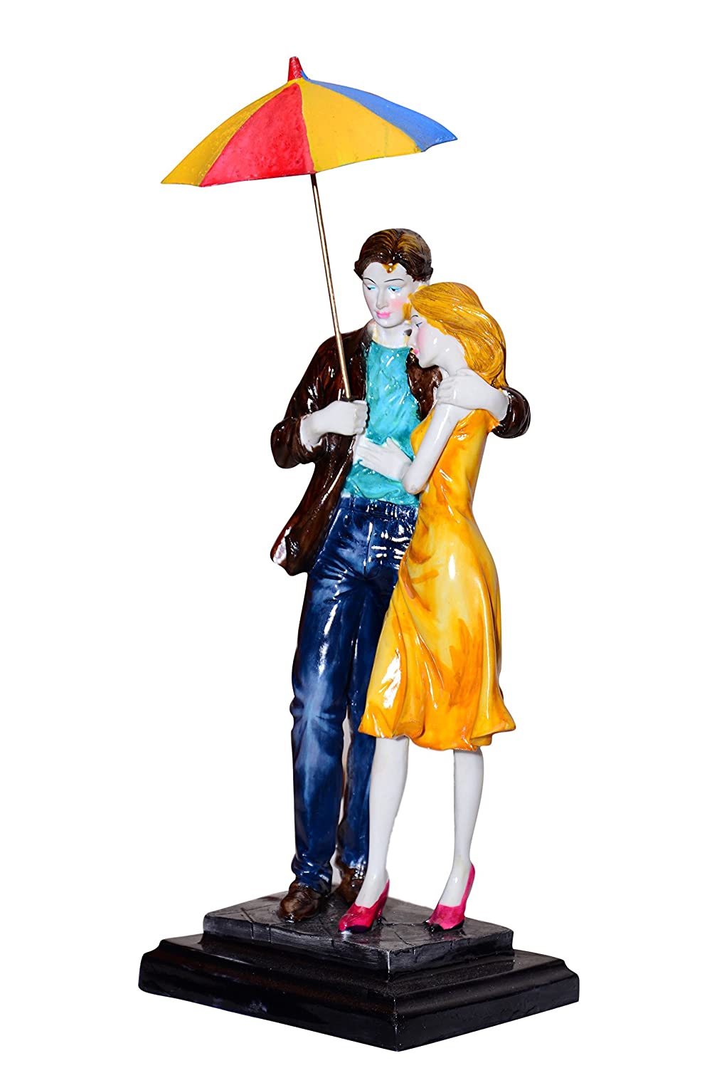 Yellow and Blue Couple Statue for anniversary gifts