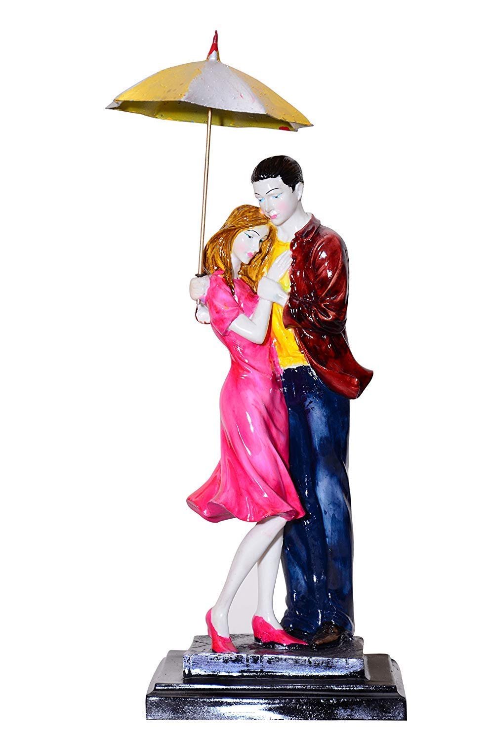 Buy Yellow and Blue Couple Statue - Ultimate Anniversary Gift Online!