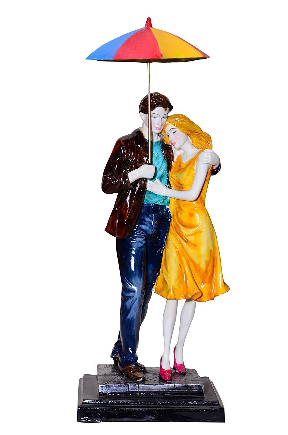 Yellow and Blue Couple Statue for anniversary gifts
