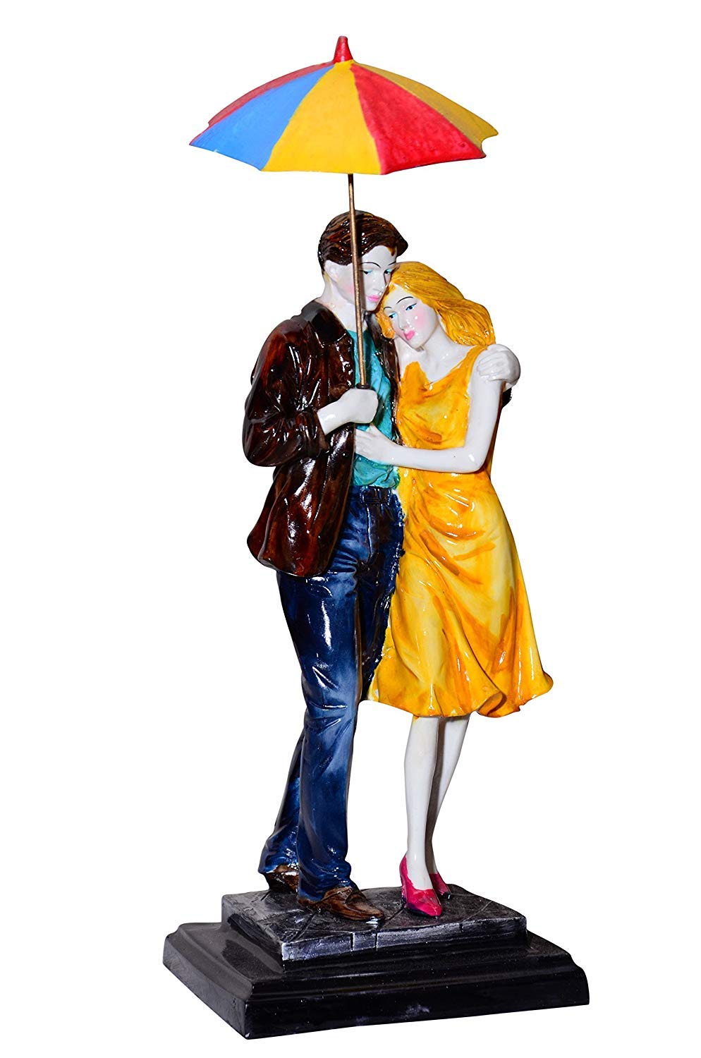 Yellow and Blue Couple Statue for anniversary gifts