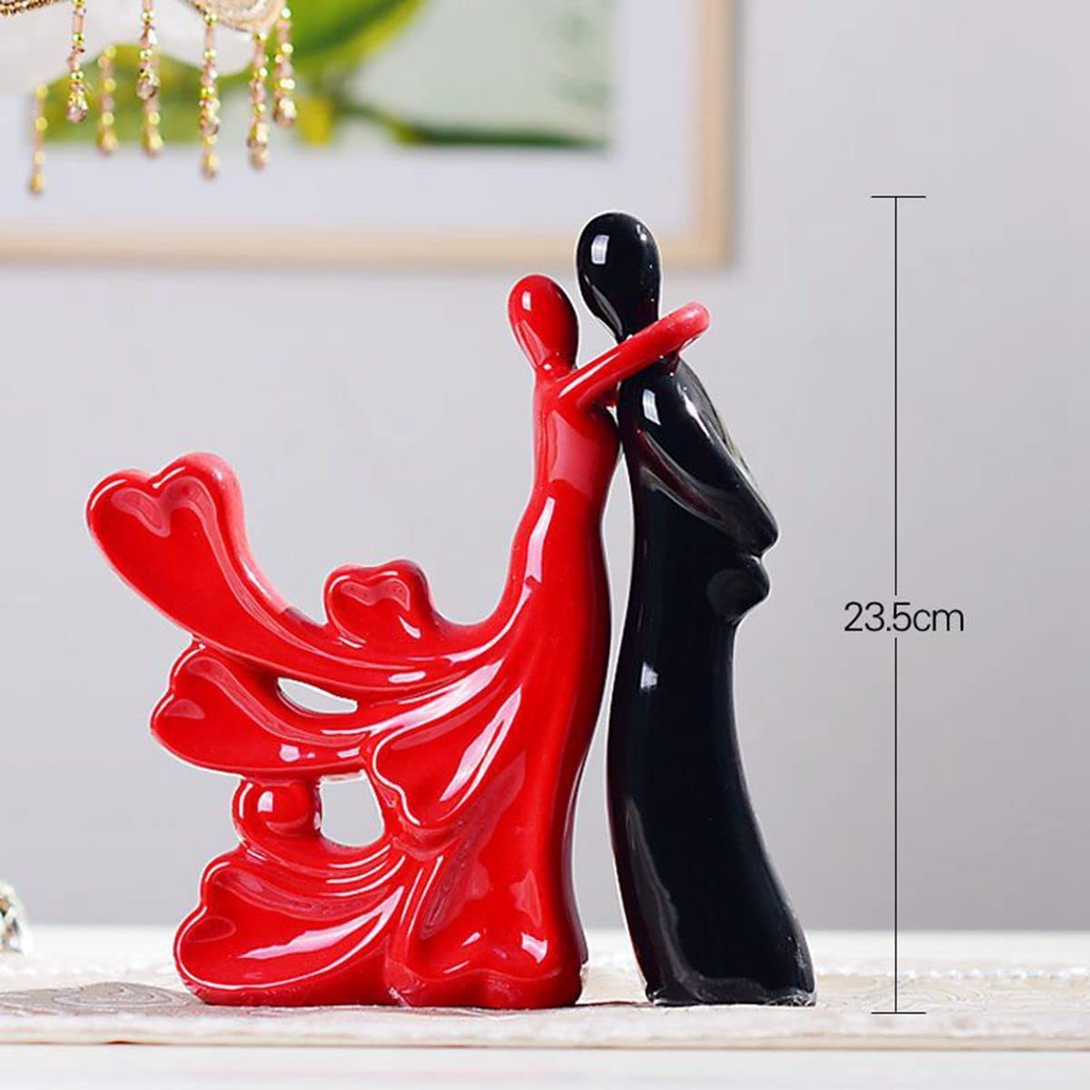 Enchant Your Kitchen with Love: Red & Black Statuesac