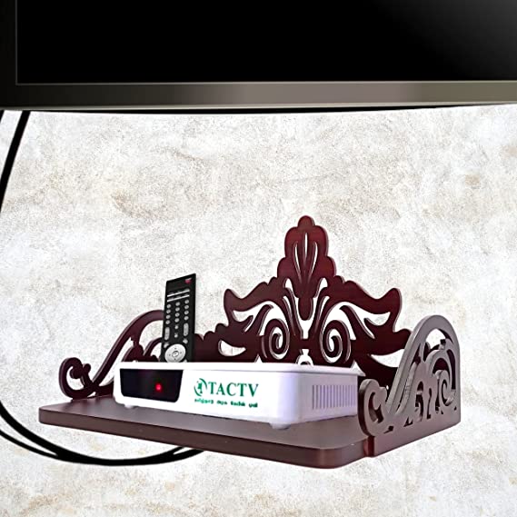Set top Box & WiFi Router Holder Wooden Wall Shelves | 8884243583 ...