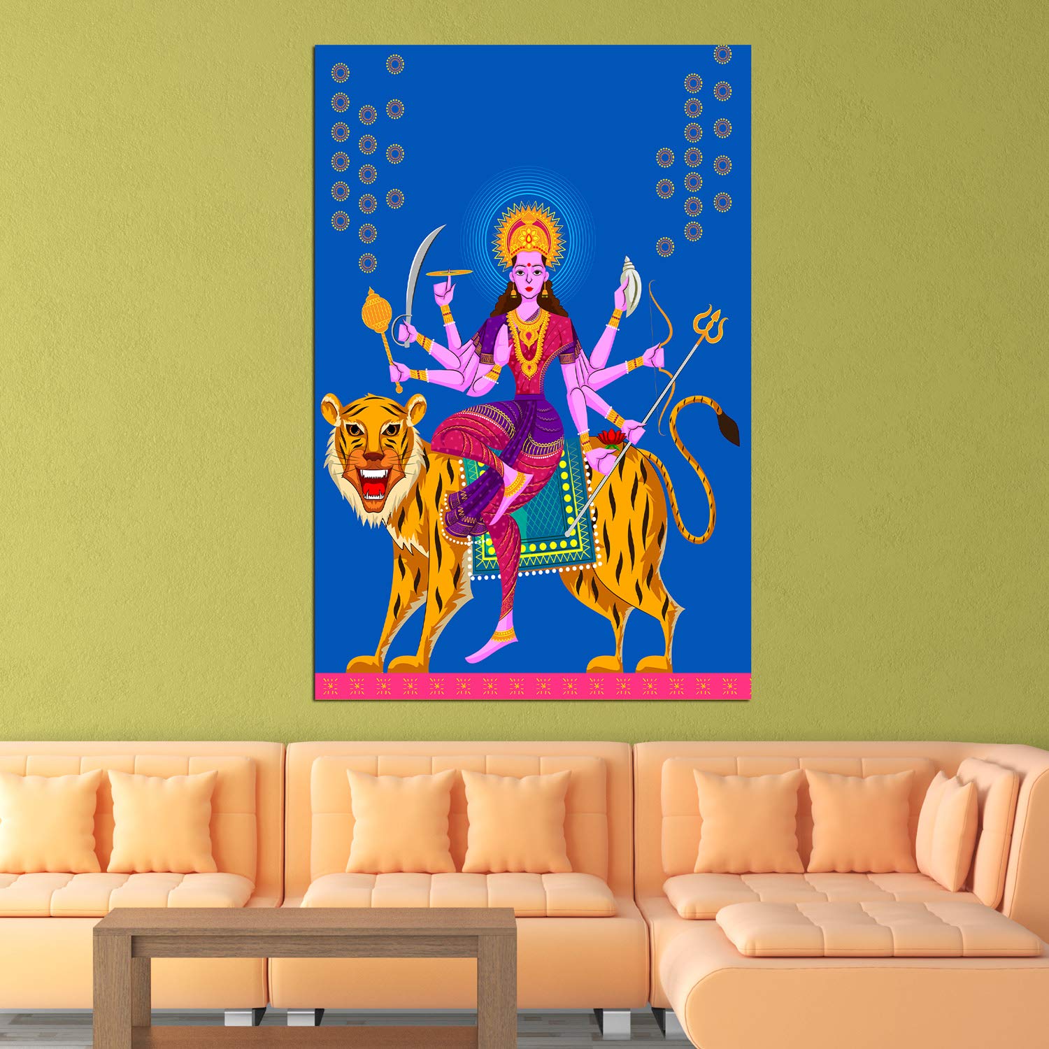 Shop Durga-mite Decor: Unframed Hindu Goddess Wall Art | Moolwan