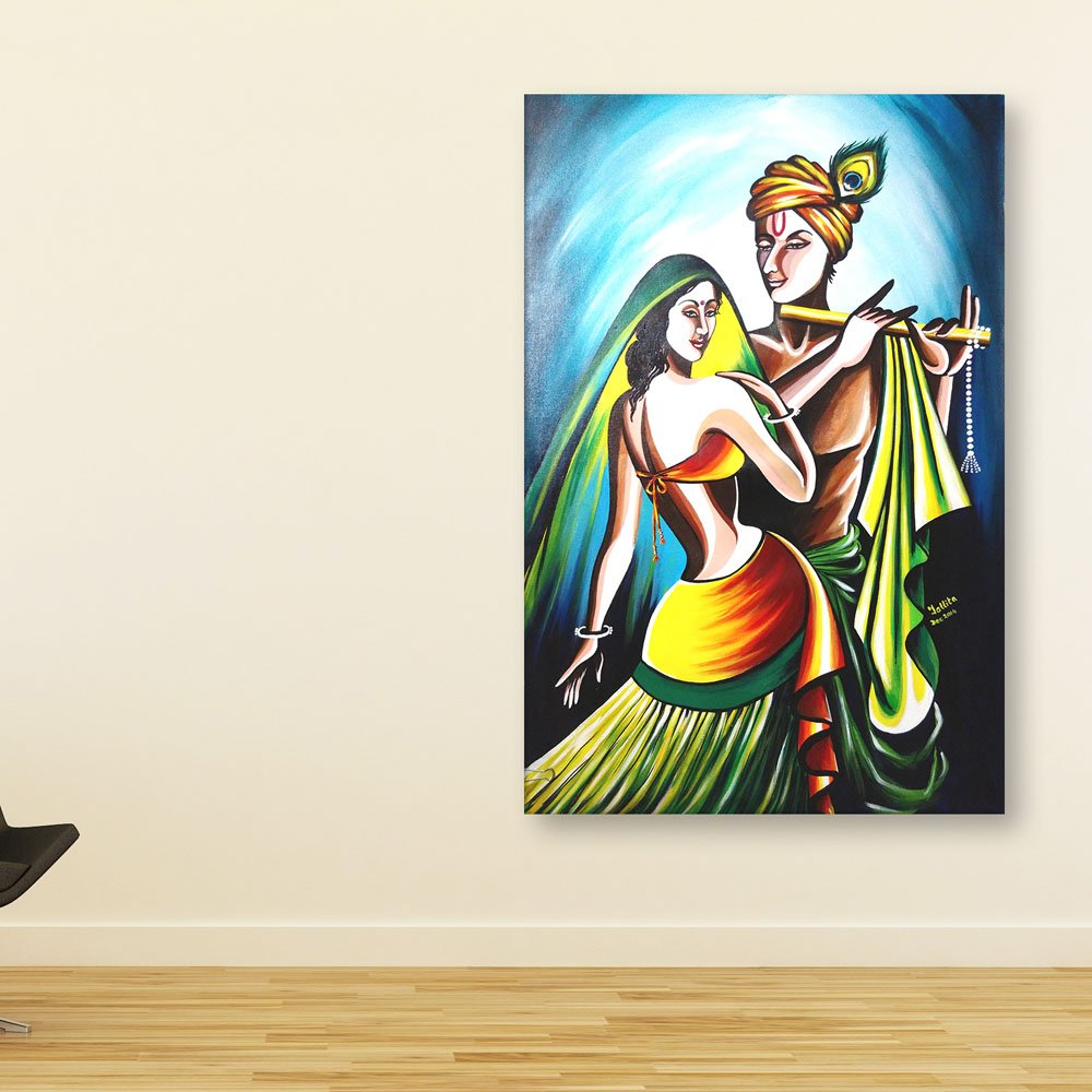 Shop Radha-lujah Glow: Unframed Radha Krishna Wall Art That'll Make ...