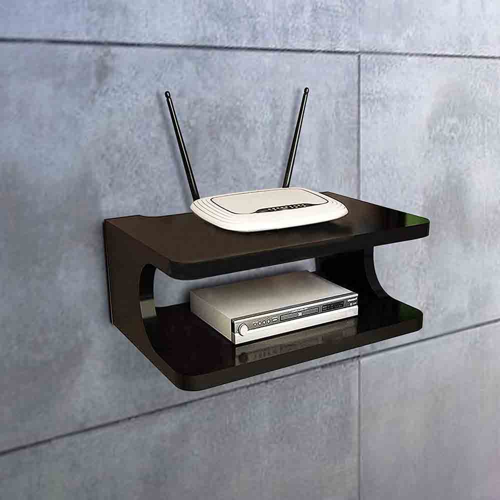 Set top Box & WiFi Router Holder Wooden Wall Shelves | 8884243583 ...