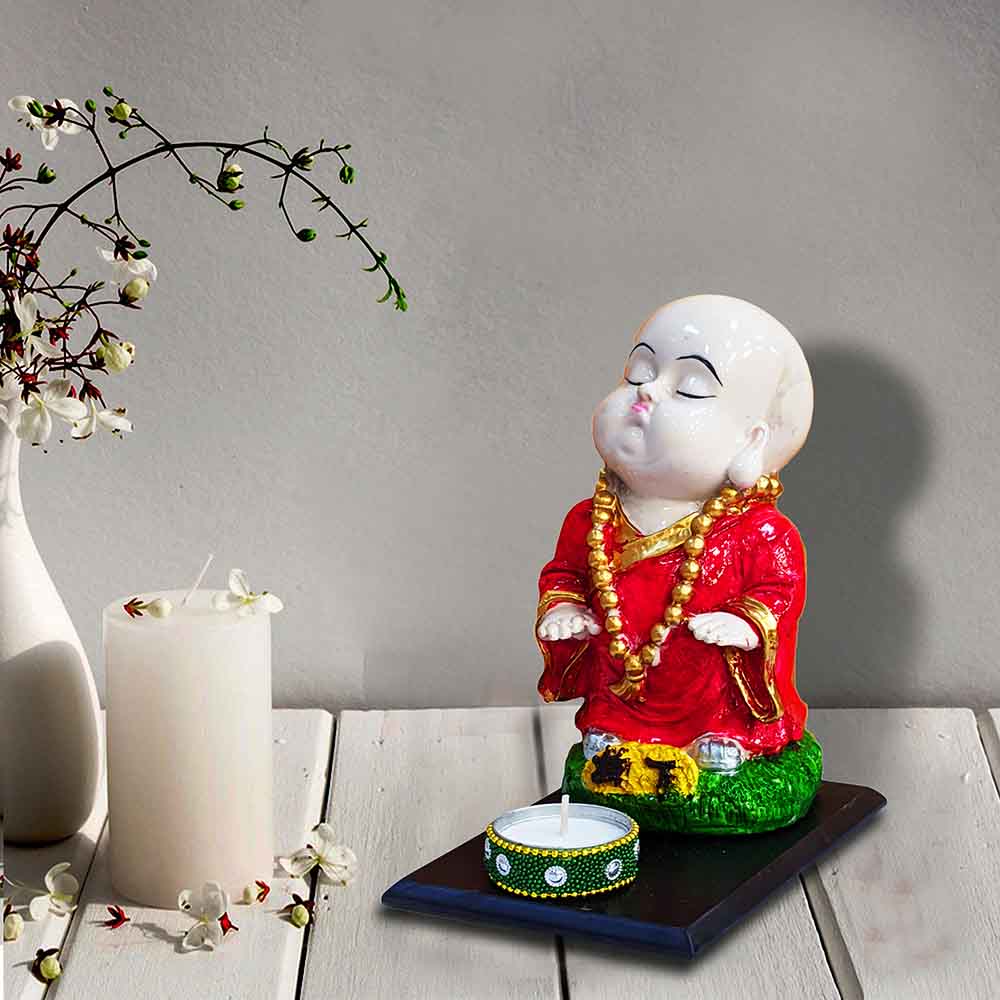 Laughing Buddha Baby Monk Statue
