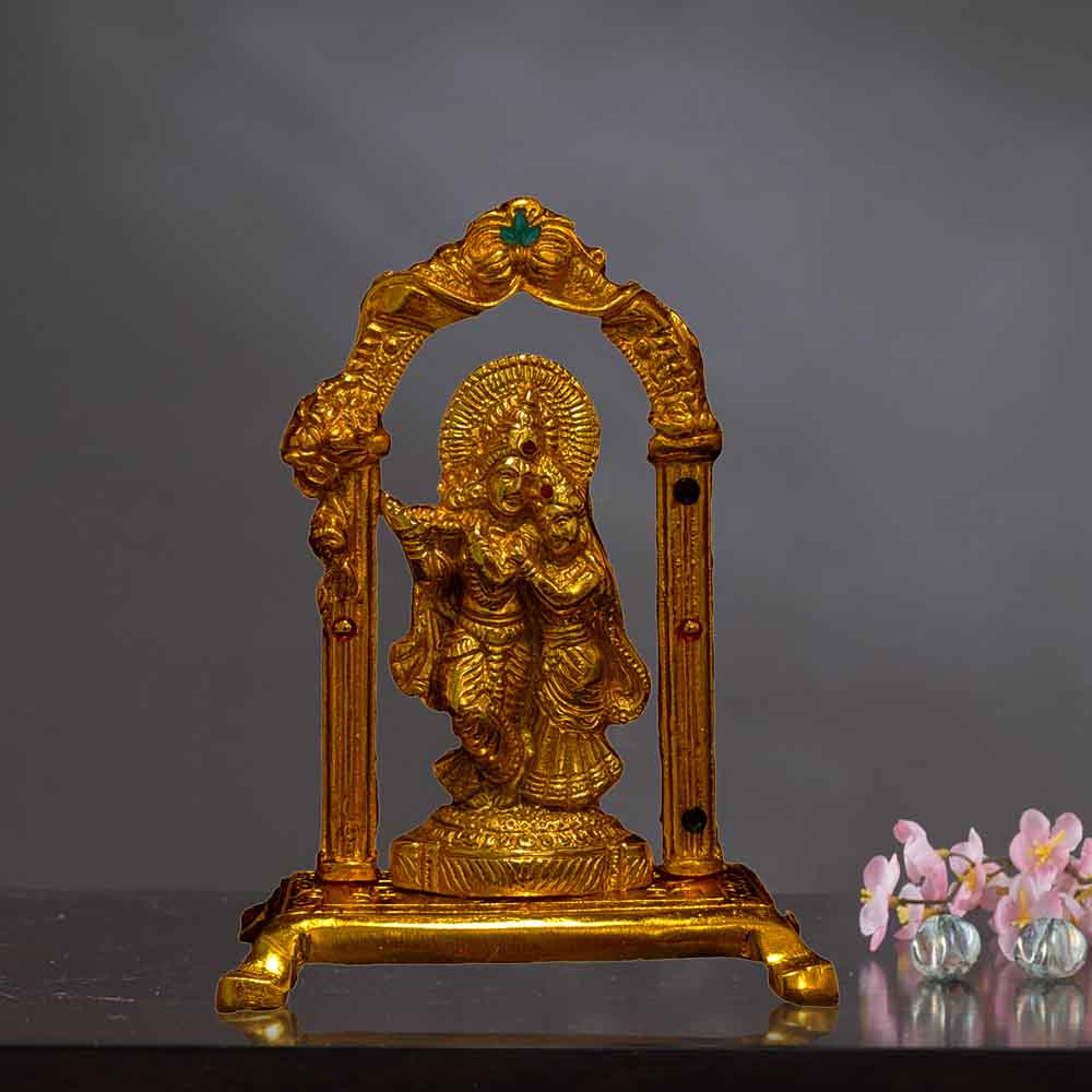 Buy Metal Lord Krishna Radha Statue Online | Call 8884243583 | Metal ...